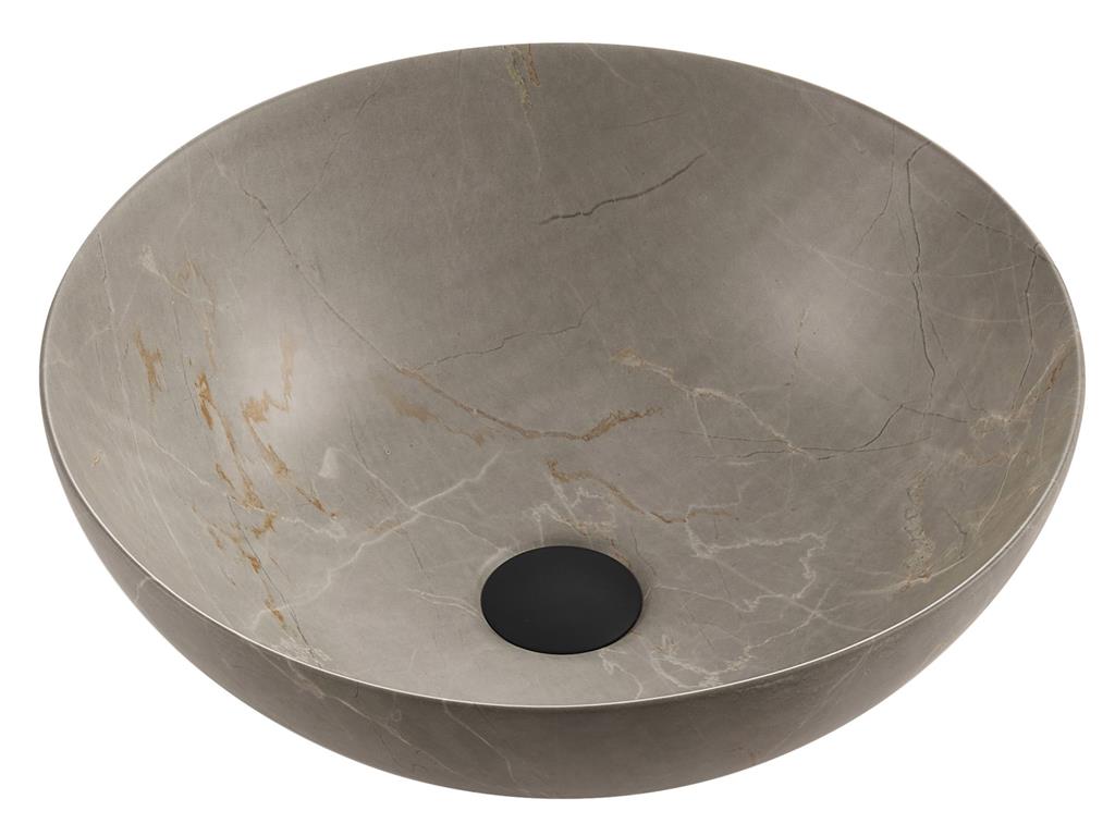Lino - Beige Matt Marmor Bolleservant i porselen - Scala Bad AS